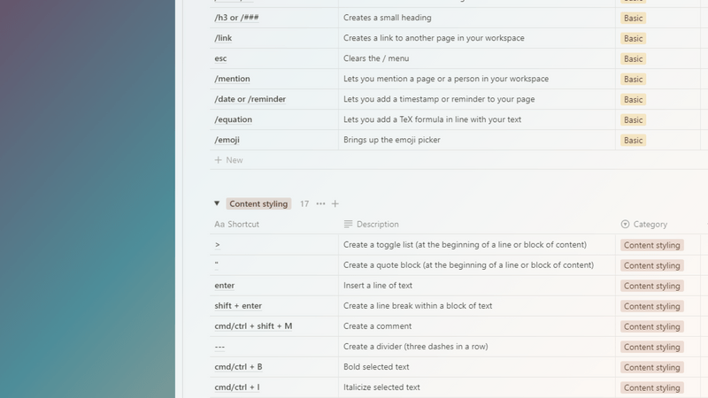 Notion Shortcuts: Cheat Sheet & Template Guide (2023) | Landmark Labs